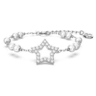 Swarovski Stella Armband, Wei&szlig;er und Rhodiniertes Damenarmband mit Strahlenden Swarovski Kristallen