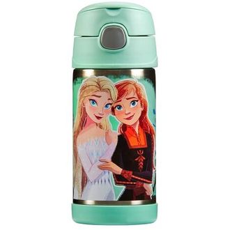 Thermos Thermos kids FUNTAINER STRAW BOTTLE DISNEY Bouteille isotherme pour enfant, 0,35 l, en acier inoxydable avec paille, passe au froid pendant 12 h, pass