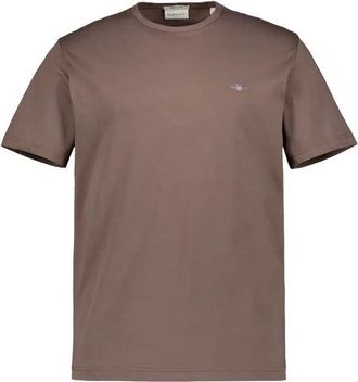 GANT Herren T-Shirts braun Baumwolle