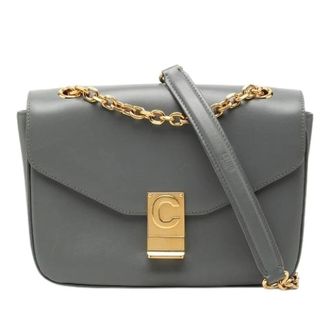 Celine Pre-owned Sac bandouli&egrave;re C en cuir moyen &agrave; cha&icirc;ne - Femme - Pre-owned - Gris - Taille: ONE Size