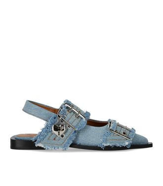 Ganni BALLERINE SLINGBACK AVEC BOUCLES FADED DENIM GANNI