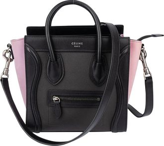 Celine Crossbody Bags - Celine Tricolor Leather Luggage Handbag - Gr. unisize - in Schwarz - f&uuml;r Damen