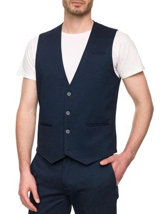 JEFF Herren JFFinn Weste mit 4-Wege-Stretch-Ponti Roma | Anzugweste Herrenweste Herringbone, 56