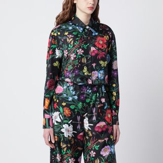 Gucci Seidentwill-Hemd Mit Flora-Print