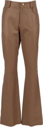 Fabiana Filippi Femme, Pantalons, Brun, Taille: 38 FR Pantalon en Cuir Nappa