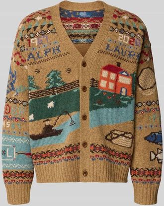 Polo Ralph Lauren Cardigan aus Wolle mit Landschaftsintarsien
