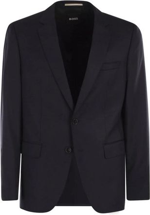 HUGO BOSS Homme, Vestes, Bleu, Taille: M Veste Slim-fit en Serge de Laine Vierge