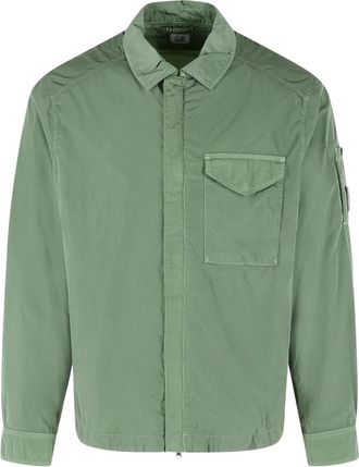 C.P. Company C.p. Company, Homme, Vestes, Vert, Taille: XL Veste chemise &agrave; poches poitrine
