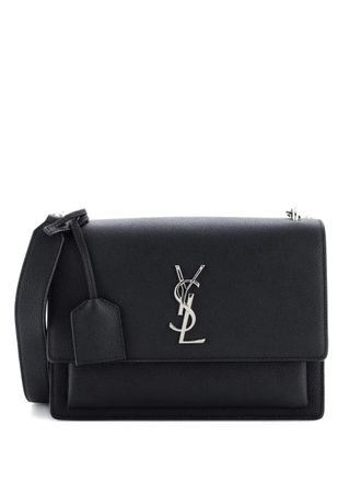 Saint Laurent Sunset Satchel Leather Medium crossbody bag - Noir