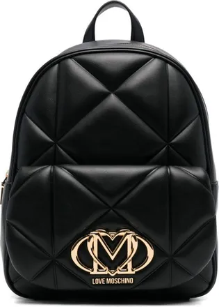 Love Moschino sac &agrave; dos &agrave; plaque logo - Noir