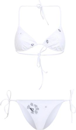 Ermanno Scervino Femme, Maillots de bain, Blanc, Taille: 42 FR Life Embroidery Bikini