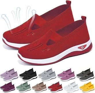 Generic Chaussures de marche orthop&eacute;diques pour femme - Soutien de la vo&ucirc;te plantaire - Semelle souple et respirante - Chaussures &agrave; enfiler en maille respiran