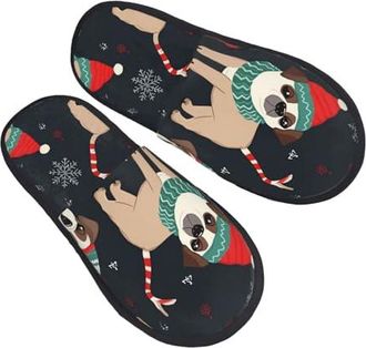 Generic Pantoufles En Coton Joyeux Noël Chien Anti Odeur Slippers Légers Chaussons Pour DIntérieur Outdoor Automne L