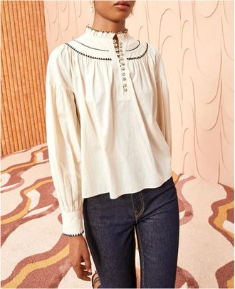 Ulla Johnson Blouse Lennie Popeline de Coton Ulla Johnson