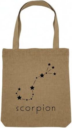 Fabulous Sac Shopping Tote Bag Aspect Lin - Scorpion Etoile Signe Astrologie Constellation Minimaliste - Sac de Courses Toile Epaisse 360g Beige Naturel Cabas 