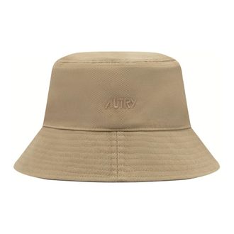 Autry Homme, Accessoires, Beige, Taille: ONE Size Bob en coton avec logo brod&eacute;