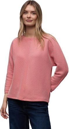 Street One Two-Tone Strukturshirt Striking Coral 46