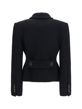 Chlo&eacute; Womens Cropped Single-Breasted Blazer With Fabric Buttons Black Blazers & Vests