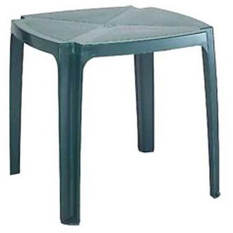 Progarden Table de jardin en r&eacute;sine verte 75x75 cm - R&eacute;sistante aux intemp&eacute;ries et moisissures - Empilable avec trou pour parasol
