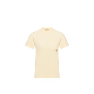 Moncler Moncler T-shirt En Coton &Agrave; Logo En M&eacute;tal, Femme, Jaune, Taille: Xl