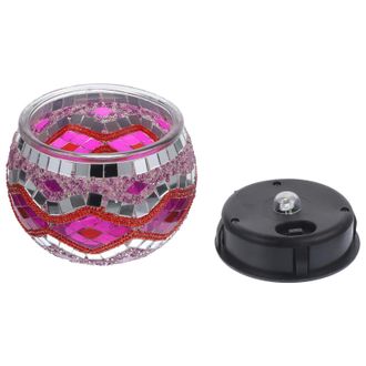 Artibetter Solar Gartenleuchte Glas Solar LED Lampe Rot mit Schalter Wetterfest f&uuml;r Terrasse Rasen Balkon Zuf&auml;lliger Stil