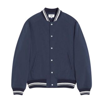 Maison Kitsun&eacute; Bestickte Teddy Blouson Jacke - - Jackets - Herren - Blau - XL