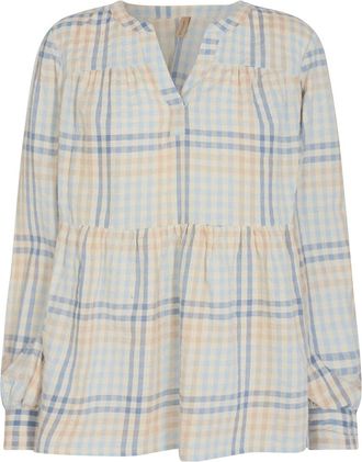 Soyaconcept Soyaconcept Damen Sc-belma 1 Organic Langarm Schößchen Bluse, Cashmere Blue Combi, Large