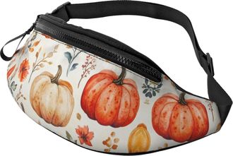 Generic Mit Rei&szlig;verschluss Bauchtasche K&uuml;rbismuster Brusttasche Bauchtasche Brustbeutel F&uuml;r Hundetraining Spazieren Wandern 14X35Cm