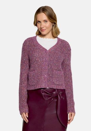 Cartoon Strickjacke Damen mit V-Ausschnitt (1-tlg)