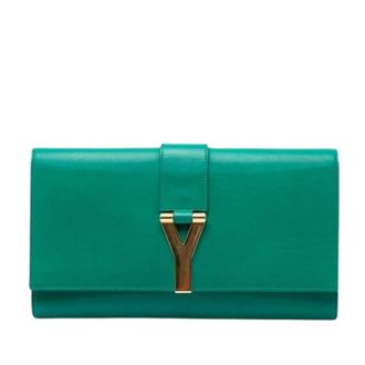 Saint Laurent Pre-owned Chyc Ligne Clutch - - Pre-owned - Damen - Gr&uuml;n - ONE SIZE
