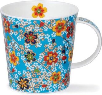 Dunoon Lomond Kyushu Tasse en porcelaine anglaise avec d&eacute;tails dor&eacute;s Bleu clair