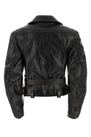 Saint Laurent Womens Petit Blouson Jacket Black Calf