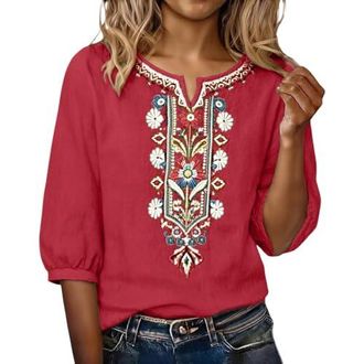 Generic Pull Broderie Femme Lin Manches Longues Sweat Pull Col Rond Couleur Unie Top Sweater Streetwear Grandes Tailles Vetement pour Automne Hiver Printemps 
