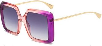 Generic Lunettes de soleil surdimensionn&eacute;es &agrave; double d&eacute;grad&eacute; de couleur pour femmes, nuances de mode UV400 punk, lunettes de soleil pour hommes, violet, rose,