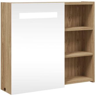 vidaXL Spiegelschrank mit LED-Beleuchtung Eichenoptik 60x13x52 cm - Vidaxl