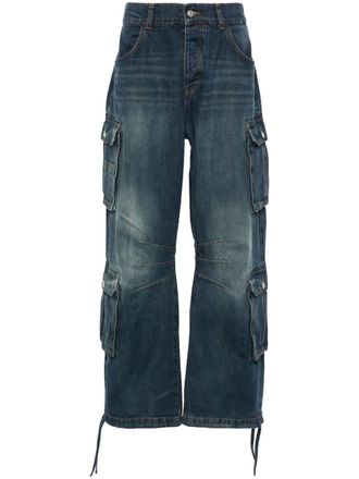 Misbhv jean cargo Dirt Bain à coupe ample - Bleu