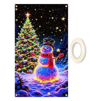 Generic Weihnachts-Haust&uuml;rabdeckung - Fluoreszenz-Partyzubeh&ouml;r 70 x 35 Zoll | Feiertagsbanner f&uuml;r die Haust&uuml;r im Innen- und Au&szlig;enbereich, auf der, in der K&uuml;ch