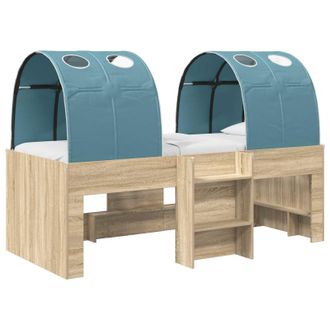 vidaXL Vidaxl Letto Con Tunnel 3 Pz Rovere Sonoma E Azzurro
