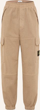 Stone Island Cargohose Loose Fit Aus Flanell beige