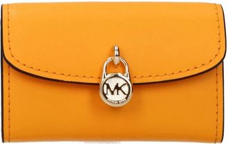 Michael Kors Femme, Accessoires, Orange, Taille: ONE Size Portefeuille Bi-Fold de Luxe en Cuir