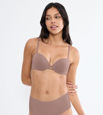 Triumph B&uuml;gel-BH TRIUMPH Body Make-Up Illusion, Damen, Gr. 75, Cup D, beige (chocolate mousse), Microtouch, Obermaterial: 48% Polyamid, 37% Polyester, 15% Ela