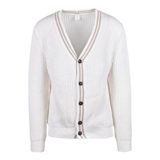 Eleventy Homme, Pulls, Blanc, Taille: L Cardigan en tricot
