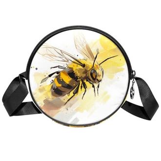 Generic Petit sac &agrave; bandouli&egrave;re Circle pour femme, petit sac &agrave; bandouli&egrave;re avec fermeture &eacute;clair, bretelles r&eacute;glables, sac &agrave; main rond d&eacute;contract&eacute; pour femmes