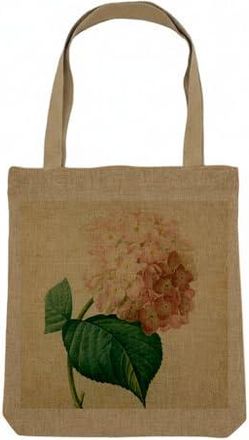 Fabulous Sac Shopping Tote Bag Aspect Lin - Hortensia Planche Illustration Botanique Ancienne Fleurs - Sac de Courses Toile Epaisse 360g Beige Naturel Cabas Po