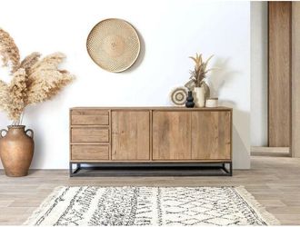 BOBOCHIC Buffet 3 portes 190 cm BERGERAC Bois massif de manguier