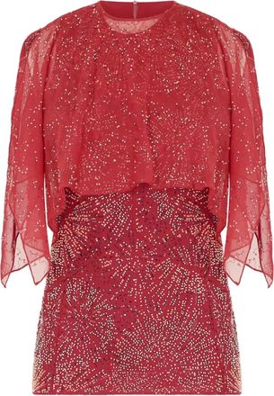 Paco Rabanne haut en chiffon à ornements - Rouge