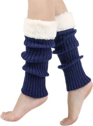 Generic Gu&ecirc;Tres Chaussettes hautes, gu&ecirc;tres, chaussettes thermiques chaudes dhiver for femmes, extensibles, tricot&eacute;es, &eacute;paisses, en laine, avec revers, duvete