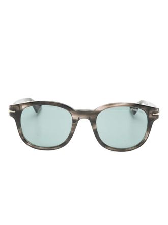 Montblanc Sonnenbrille mit rundem Gestell - Braun