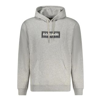 Napapijri Grauer Hoodie mit zentraler Tasche und Logodruck - - Sweatshirts & Hoodies - Herren - Grau - 3XL
