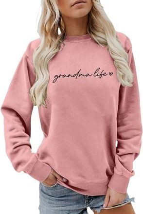Generic 2026 Printemps Automne Hiver Pull Imprim&eacute; D&eacute;contract&eacute; Manches Longues Col Rond Pull Polaire Doux Mode Pour Un Usage Quotidien, rose, XXL